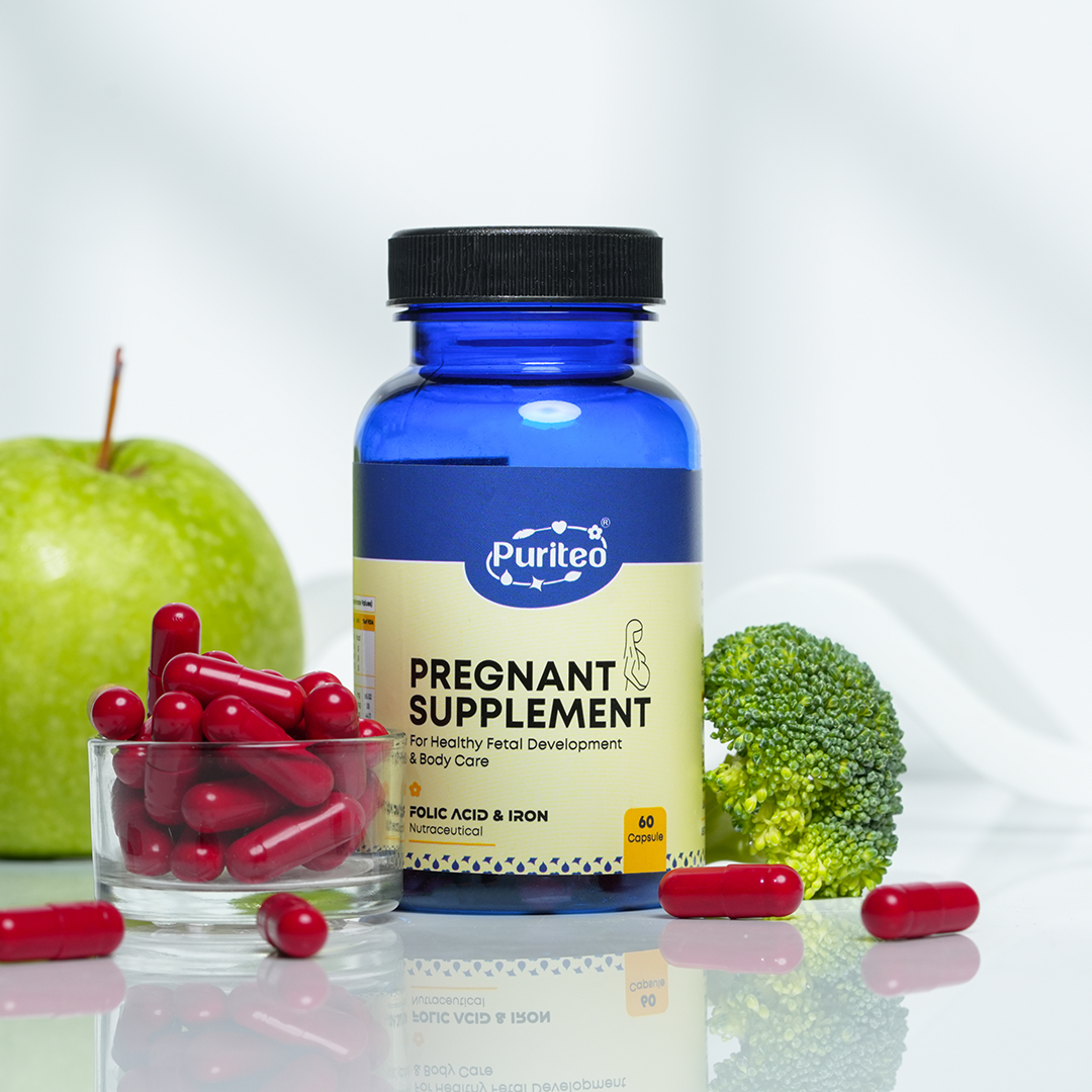 Puriteo Pregnant Supplement Capsule - Folic Acid & Iron Formula | Supp ...